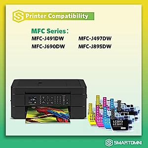 S SMARTOMNI Compatible Ink Cartridge Replacement for Brother LC3013 Ink Cartridge Color 8-Pack (2K2C2M2Y) Set for Brother mfc-j491dw mfc-j497dw mfc-j690dw mfc-j895dw Printer Black Cyan Magenta Yellow