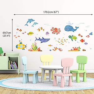 DECOWALL DS8-1611 Sea Adventure Kids Wall Stickers Wall Decals Peel and Stick Removable Wall Stickers for Kids Nursery Bedroom Living Room d?cor