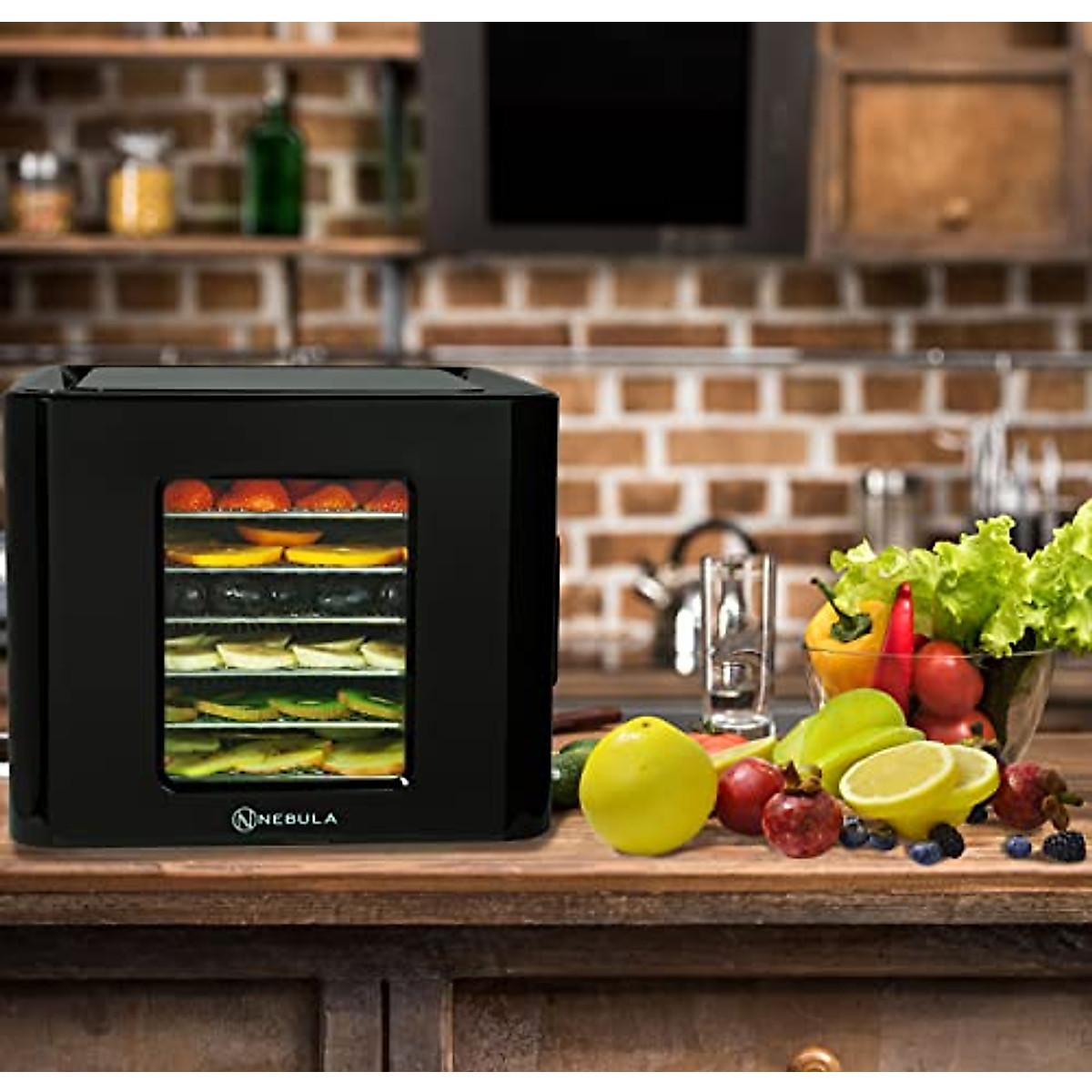 Nebula Food Dehydrator with 6 Stainless Steel Trays, LED Touch Control Design, Adjustable Digital Temperature 35-70C and 48 Hour Timer, Food Dryer for Fruit, Veg, Meat, Mushroom, Herb, Seed