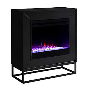 SEI Furniture Frescan Color Changing Electric Fireplace, Black
