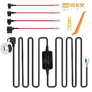 Dash Cam Hardwire Kit USB C Car Dash Camera Charger Power Cord with LP/Mini/ATO/Micro2 Fuse Tap Cable, 12V to 24V Input, 5V Output for Dash Cam GPS Sat-Nav Type C Hardwiring Kit