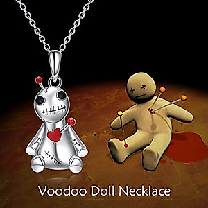 YFN Voodoo Necklace Sterling Silver Witch Voodoo Pendant Gothic Jewelry Gifts for Women