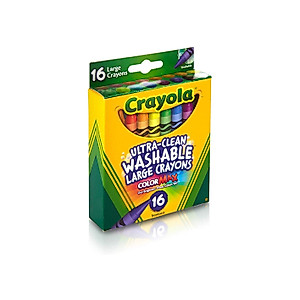 Crayola 52-3281 Large Washable Crayons Assorted Colors 16 Count (Pack of 2)