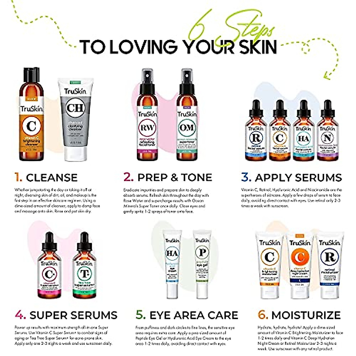 TruSkin Day-Night Anti Aging Duo, Retinol Serum & Vitamin C Serum for Face with Hyaluronic Acid, Skin Care Set Designed to Protect, Firm, Brighten, Clarify, Hydrate, Boost Collagen & Fade Pigmentation