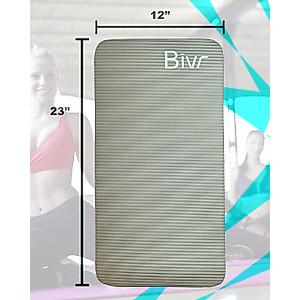 BIVR Portable Yoga Knee Pad Extra Thick Large 12 Inch Wide Cushion for Pilates Fitness Gardening Sitting Kneeing Support for Joints and Lower Spine (Metallic)