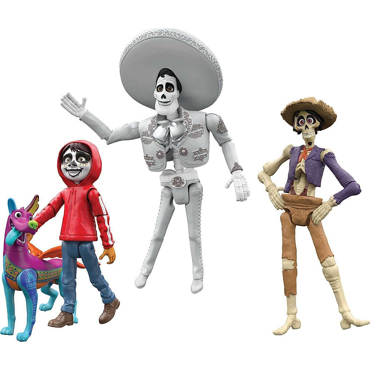 Disney Pixar Coco Storyteller Action Figure Multi-Pack, Miguel Hector Ernesto Dante In the Land of the Dead, Posable Movie Toys