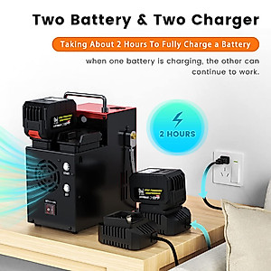 GX PUMP PCP Air Compressor L3 4500Psi/320Bar/32Mpa,PCP Compressor with Dual 18V Lithium Batteries,Set Pressure & Auto-Shutoff,Paintaball Air Compressor Built-in Oil-Water Separator&Cooling Fan