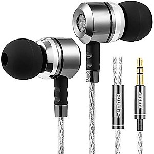 sephia SP3060 Earbuds Wired in Ear Headphones with Tangle-Free Cord Noise Isolating Earphones Deep Bass Case Ear Buds 3.5 mm Jack Plug