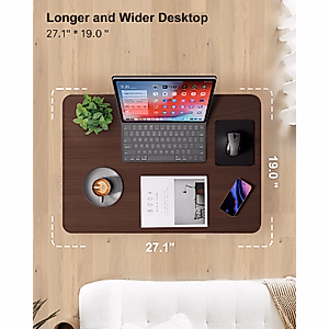 KINGSMITH Mobile Standing Desk 29.1 x 19 Inch Small Adjustable Desk Portable Desk Laptop Desk Support Up to 110IBS for Home Office (Walnut)