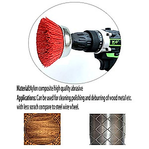 FPPO 3Pcs 3 Inch Assorted Cup Brushes Abrasive Wire Nylon Cup Brush for Drill,Grit 80 120 320 with 1/4" Shank