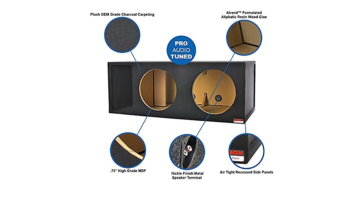 Atrend 15DQV 15" Dual Vented Subwoofer Enclosure - USA Made