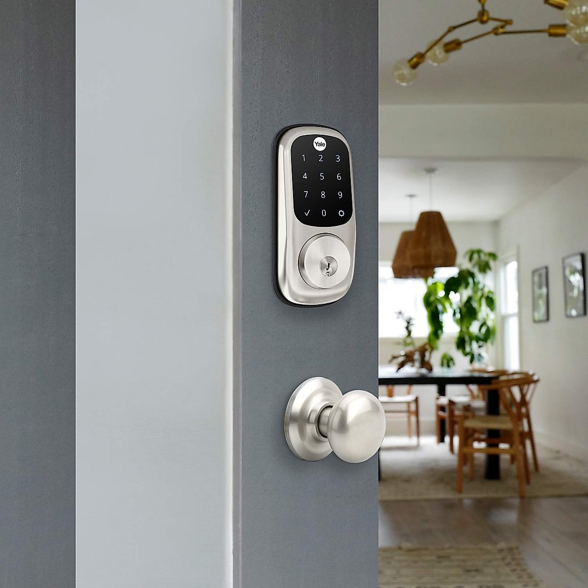 Yale Assure Touchscreen with Z-Wave with Cambridge Knob - Works with Ring Alarm, Samsung Smartthings, Wink, ADT and More