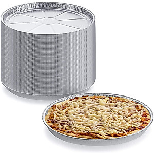 DCS Deals Pack of 12 Disposable Round Foil Pizza Pans – Durable Pizza Tray for Cookies, Cake, Focaccia and More – Size: 12-1/4" x 3/8"