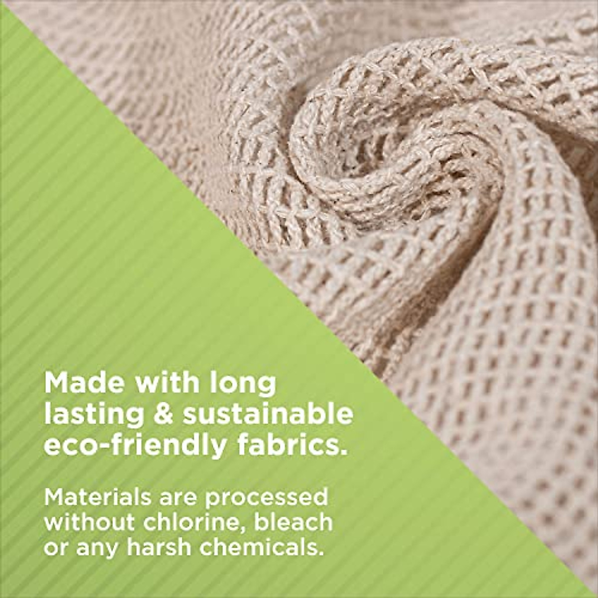 Bean Products Hemp Washcloth - Loose Weave Design for Effective Cleaning - Open Knit Exfoliating Wash Cloth - Fast Drying, Anti-Fungal, Eco-Friendly Hemp & Organic Cotton - 10” x 12”, 1 Pack