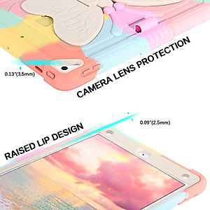 VENINGO iPad Air 2 & iPad 9.7 2017/2018 & iPad Pro 9.7 Case, iPad 5th/6th Generation Case, 2 in 1 Rugged Full Body Shockproof Protective Girls Women Tablet Cover with Stand Pen Holder, Colorful Pink