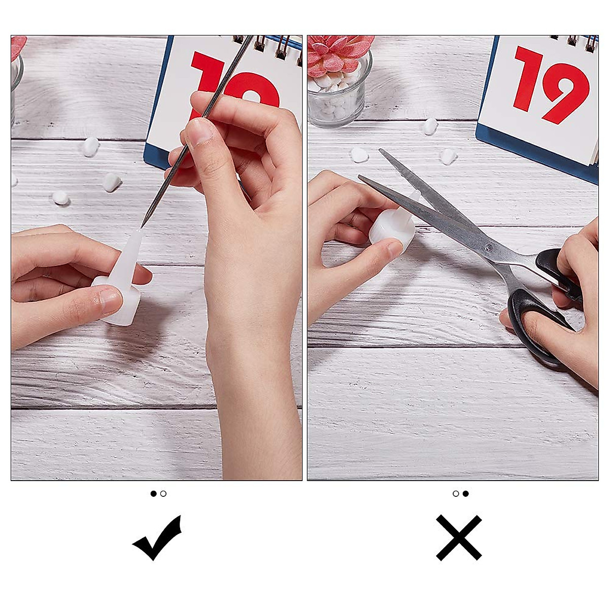 PH PandaHall 50 Pack 24/410 Squeeze Bottle Caps Red-Tip Caps Yorker Dispensing Cap with Red Seal Replacement Caps Twist Top Caps for Fragrance Oil Bottles Glue Bottles, Neck Diameter: 26mm