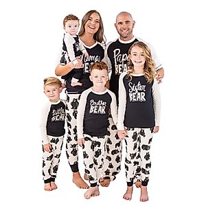 Lazy One Matching Family Pajama Sets for Adults, Kids, and Baby (Family Bear)