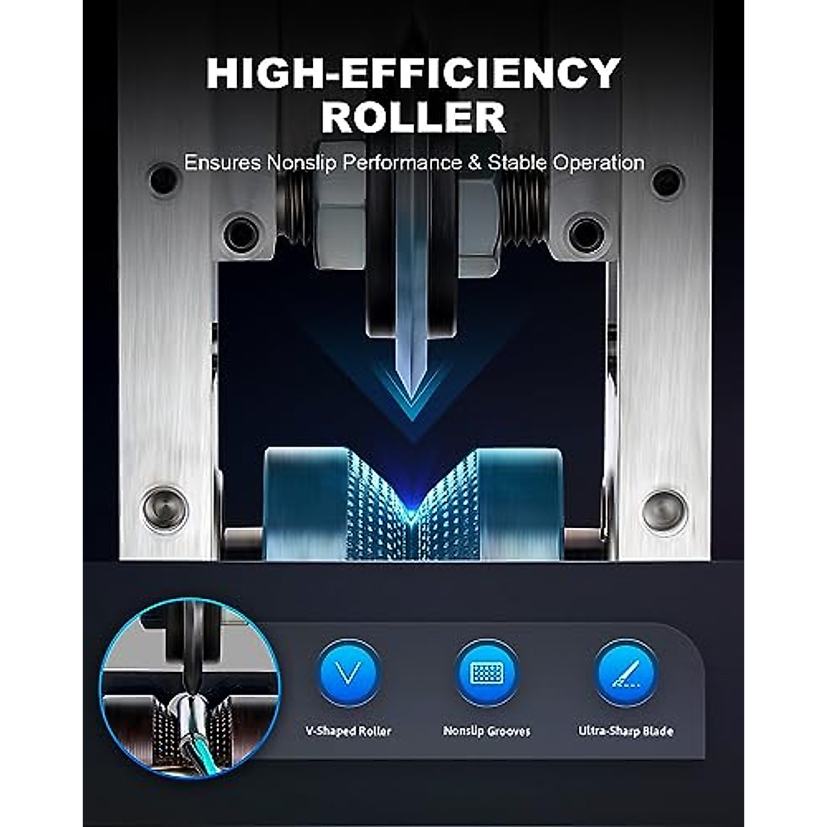 CREWORKS Manual Wire Stripper Machine, 0.06"-1" Wire Stripping Machine, Wire Stripping Tool for 1.5-25 mm Scrap Wire, 5 Channel Cable Stripper for Power Drill, Copper Wire Stripper for Leftover Cable