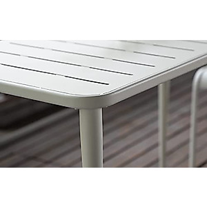 Lisuden Patio Bistro Metal Dining Table, Outdoor Steel Square Table for 4 Person, 47.2" Lx23.6 Wx30 H, Furniture Table for Backyard, Garden, Lawn and Porch (White)