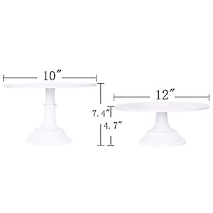 VILAVITA 2-Set Modern Cake Stands Round Cake Stand Cupcake Stands for Baby Shower, Wedding Birthday Party Celebration, White