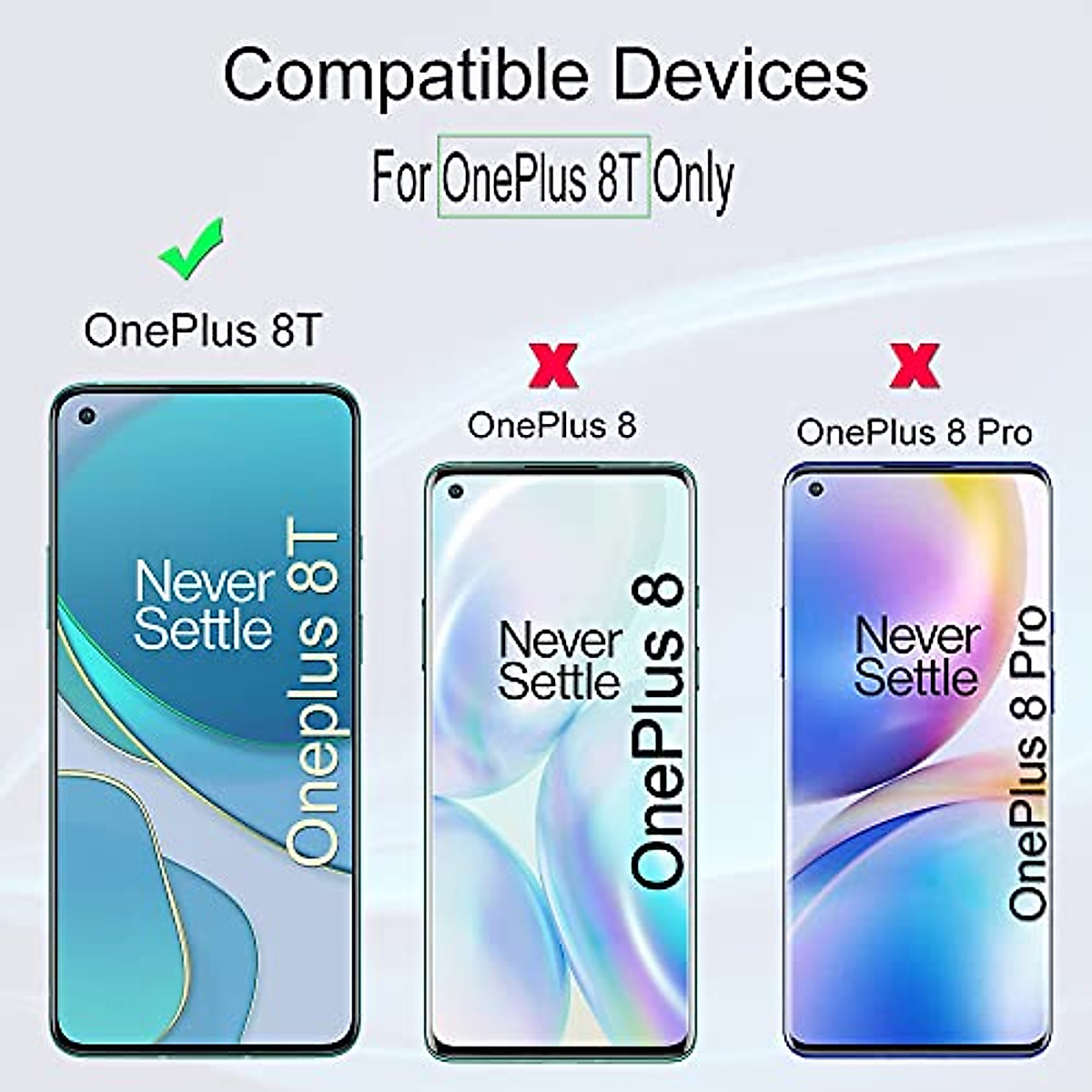 Ibywind Screen Protector For OnePlus 8T,with 2Pcs Tempered Glass,1Pc Camera Lens Protector,1Pc Backing Carbon Fiber Film [Fingerprint Reader,Easy to install]
