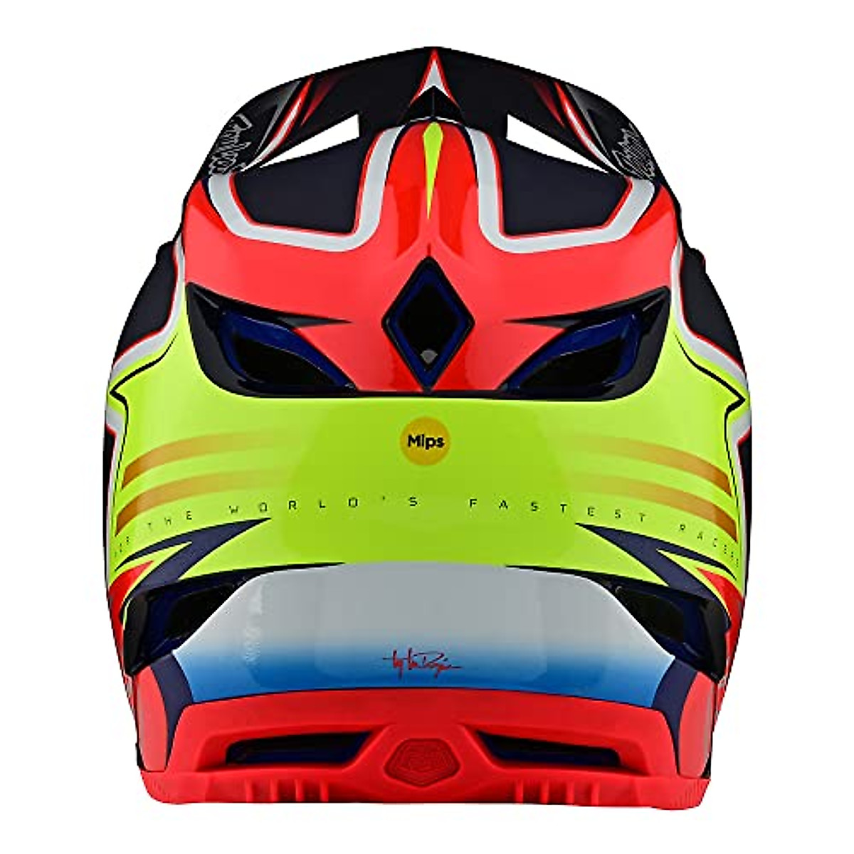 Troy Lee Designs D4 Carbon Full Face Bicycle Helmet for Max Ventilation Lightweight MIPS EPP EPS Racing Downhill DH BMX MTB - Adult Men Women - Lines Black / Red, Large