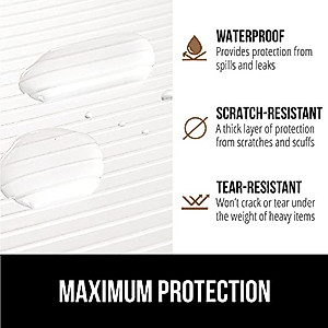 Gorilla Grip Ribbed Drawer and Shelf Liner for Cabinet, Non Adhesive Waterproof Protection for Kitchen, Strong Grip, BPA Free Plastic Liners for Cabinets, Bathroom Cupboard Drawers, 17.5x20, Clear