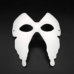 Lynkaye White Plain Masks,16 pcs DIY Unpainted Masquerade Masks Craft Mardi Gras Dance Cosplay Party Mask Costume (16 Pcs) (Style B)