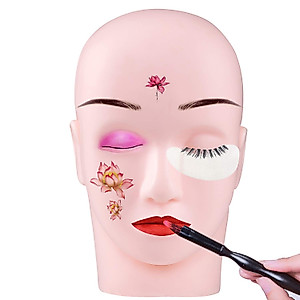 Yephets Pro Training Mannequin Flat Head Practice Make Up Eye Lashes Eyelash Extensions,Practice Training Head Manikin Cosmetology Mannequin Doll Face Head