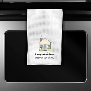 ZJXHPO New Home Kitchen Tea Towel Congratulations On Your New Home Dish Towel Housewarming Gift New Home Congratulation Gift (New Home Towel)