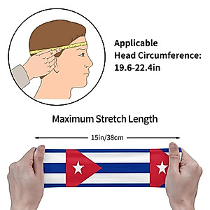 Workout Headbands for Men Women Cuba Flag Soft Hair Bands Yoga Sweat Bands