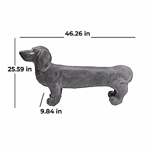 OUTOUR Dog Statues Outdoor 46.2’’L Outdoor Statues MGO Large Dachshund Statue Bench for Home Decor Patio Backyard Yard Lawn Large Garden Statues Sculpture, Grey