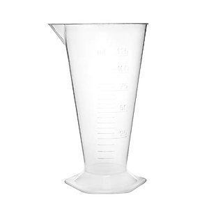 EISCO 12PK Conical Measures, 125ml - Polypropylene Plastic, Translucent - Pouring Spout - 5ml Raised Graduations - Hexagonal Base