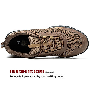 Hiking Shoes for Men Waterproof Lightweight Non Slip Comfortable Breathable Work Walking Trekking Trails Rain Outdoor Ankle Boots impermeable antideslizantes Zapatos de senderismo para Hombre Brown