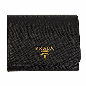 Prada Black Saffiano Leather Tri-fold Wallet 1MH176 Nero