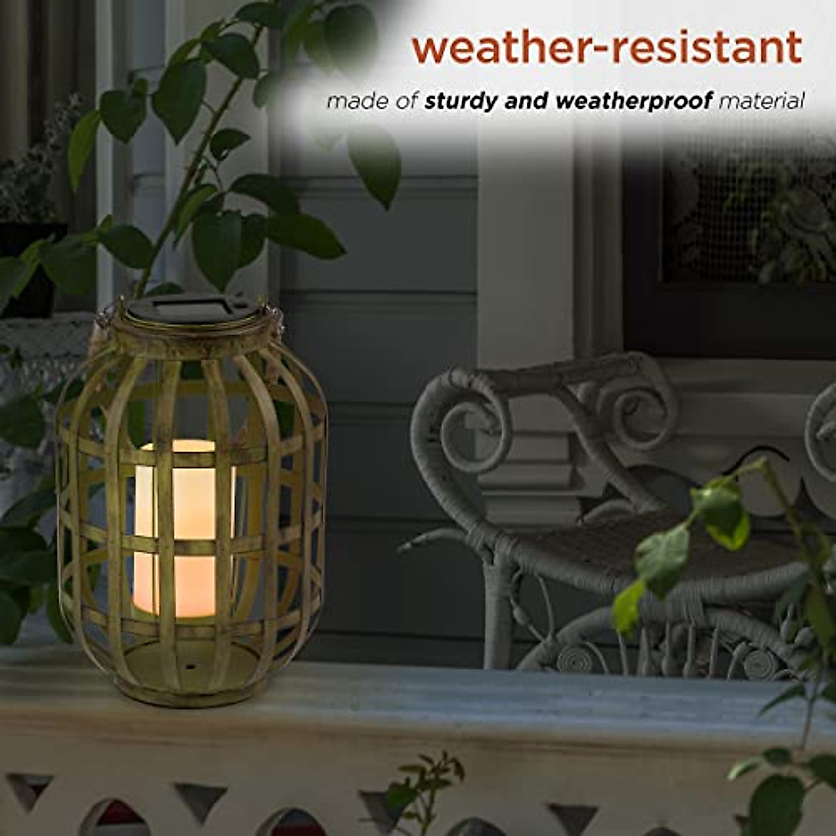 Alpine Corporation QLP1358SLR-HH-TM Alpine Metal Solar Lantern, Weathered Green