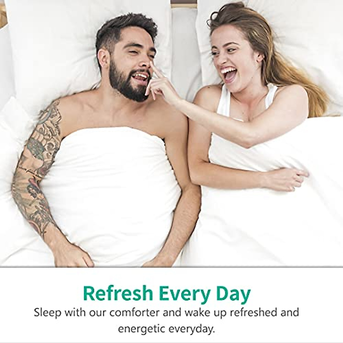 APSMILE Organic Feathers Down Comforter California King, All-Seasons Duvet Insert, 100% Cotton and Goose Feathers Down Medium Warm Quilted Bed Comforter Insert (104x96, Ivory White)