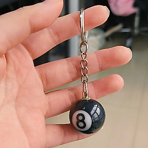 MauSong 8 Ball Keychain Creative Key Chain Diameter 0.98 In Pendant Decorative Small Pendant Creative Key Chain
