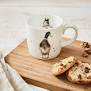 Portmeirion Royal Worcester Wrendale Designs Guard Duck Mug | 14 Ounce Large Coffee Mug with Duck Design | Made from Fine Bone China | Microwave and Dishwasher Safe