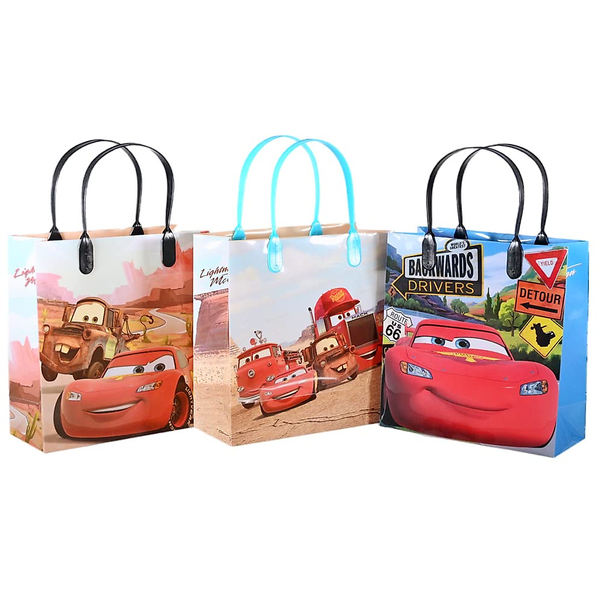 Disney Car Authentic Licensed 12 Party Favor Reusable Goodie Medium Gift Bags 8"