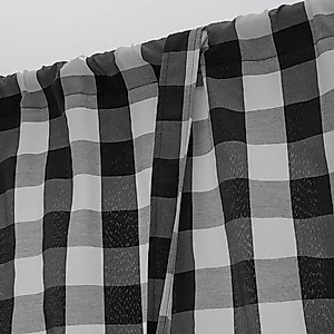 JAIJY Buffalo Check Plaid Balloon Drape Gingham Shade Tie Up Roman Valance Rod Pocket Classic Window Treatment Semi Blackout Curtains for Small Window Farmhouse Kitchen, 1 Panel, 63" Long, Black