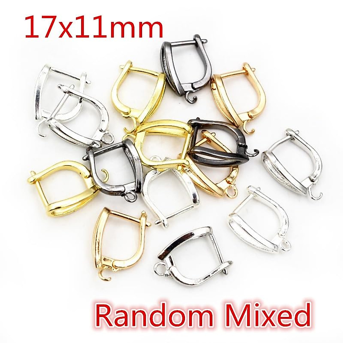 NOVAJEWS 10pcs 2-Styles Bronze French Earring Hook Lever Back Open Loop Setting for DIY Earring Clips Clasp Jewelry Making Accessories - (Color: T7-59)