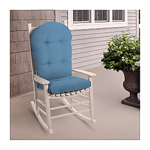 Arden Selections Plush Comfort Modern Rocking Chair Cushion, 20 x 18, Tufted Cushions for Rocking and Adirondack Chairs, French Blue Texture