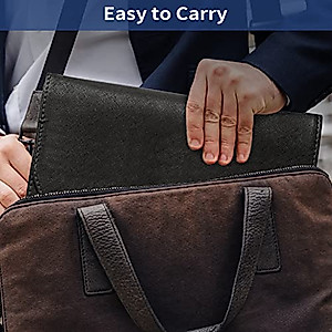 Sooez 24 Pockets Accordion File Organizer, Letter Size, Durable Leather Expanding File Folder, Paper Bill Tax Receipt Organizer, Large Capacity Document Holder with Blank Labels, Black