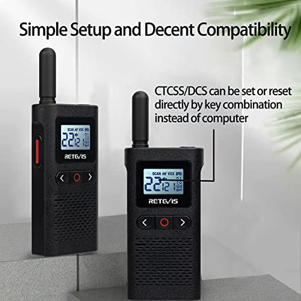 Retevis RB28 Walkie Talkies with Earpiece,Rechargeable 2 Way Radios with Large LCD Screen,1500mAh Battery USB-C Charging NOAA Alert,Portable Two Way Radio for School Dental Church Restaurant(10 Pack)