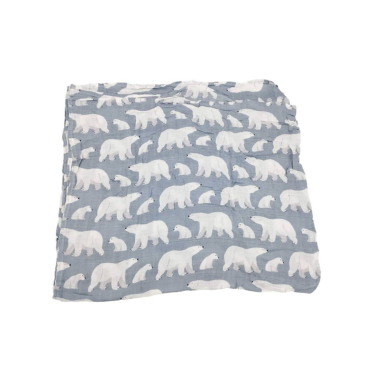 1 Pc Polar Bear Print Baby Swaddle Blanket Set, Boutique Muslin Cotton Blanket, Girls And Boys, Baby Swaddle, Ideal Newborn Baby Swaddle Suit Each Blanket Weighs 5 1/2 Ounces 15412-POLAR BEAR ONLY-NPF
