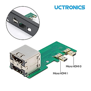 UCTRONICS for Raspberry Pi Rack with Micro HDMI Adapter Boards, 19" 1U Rack Mount Supports 1-4 Units for Raspberry Pi 4 Model B