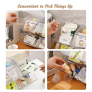 LLGWGL Stackable Tea-Bag Holder - Clear Coffee & Tea Organizer for Counter Tops, Kitchen Cabinets, Pantry, 2 Pack