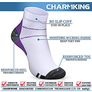 CHARMKING Graduated Compression Socks for Women & Men Circulation 15-20 mmHg is Best for Athletic, Running, Flight Travel, Pregnant, Cycling (Multi 01,L/XL)