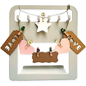 LWR CRAFTS 100 Hang Tags Heart with Jute Twines 100ft (2 3/8" x 2 3/16", Light Pink)